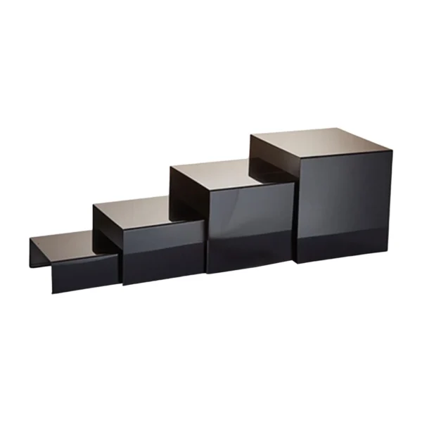 Buy Stainless Steel Buffet Elevation Stand Square Set of 4 Black
