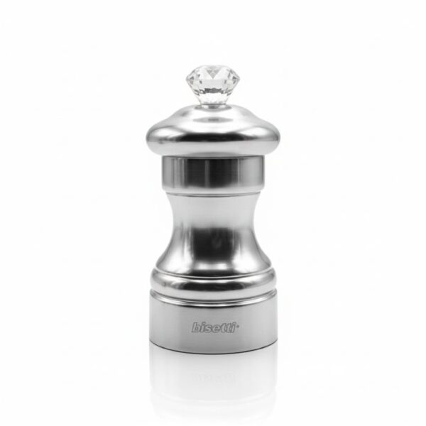 Buy Bisetti Shiny Silver Salt Mill with Acrylic Diamond Knob 10cm